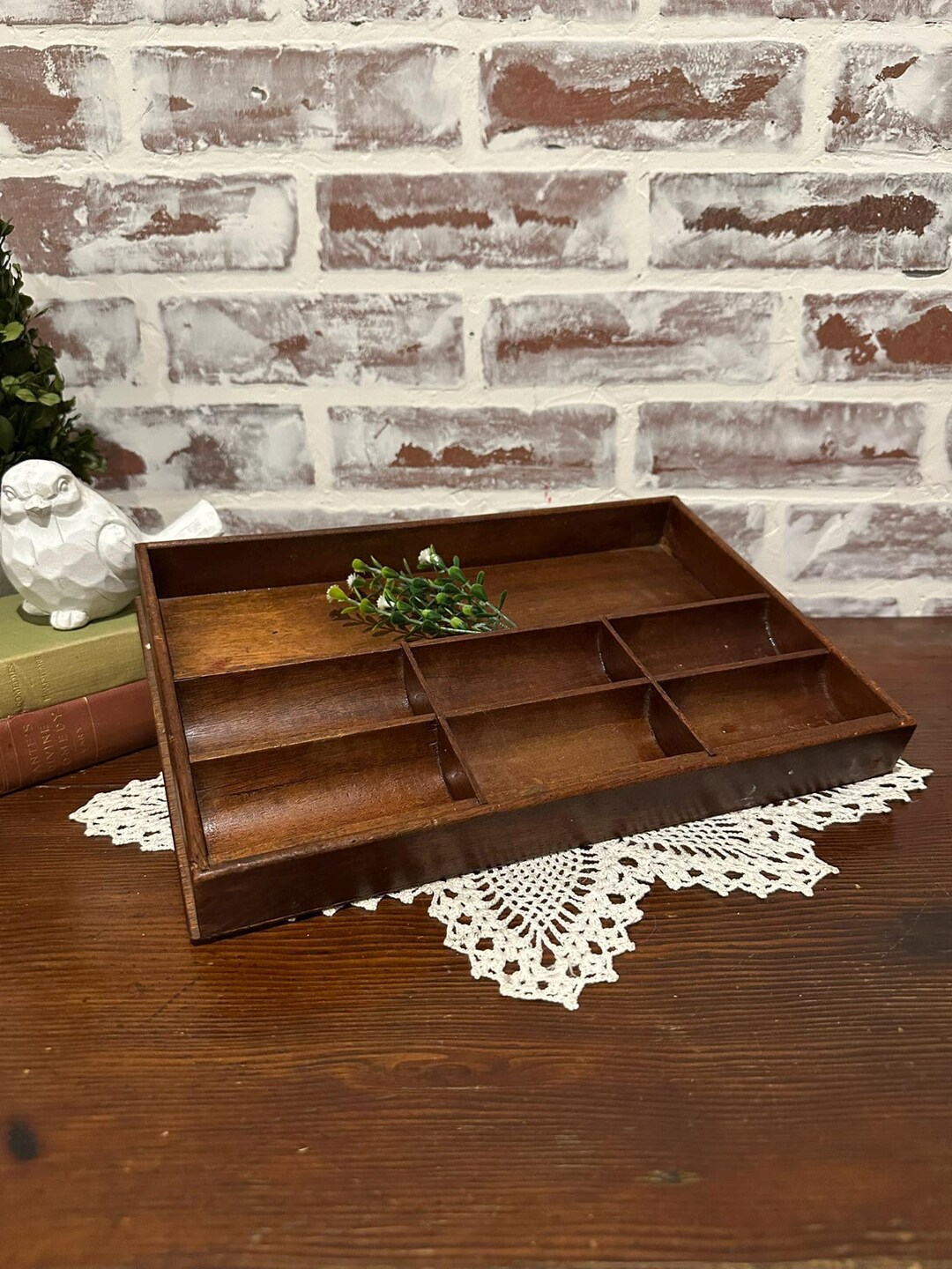 Antique Primitive Wood Cashdrawer Tray W/ Money & Coin Basins | Office ...