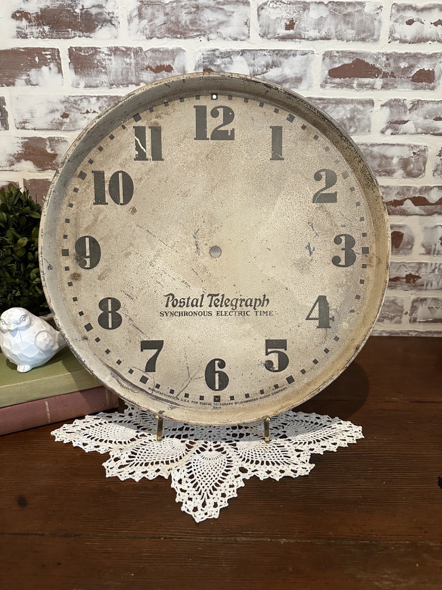 Vintage Postal Telegraph Wall Clock Face Hammond Clock Company Vintage ...