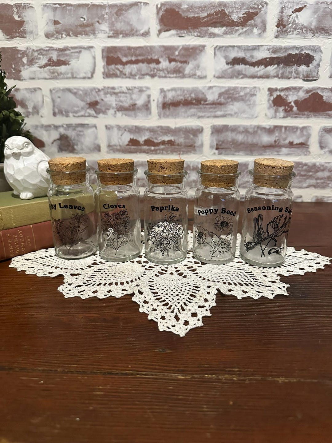 Vintage Wheatons Glass Spice Jar W/ Cork Top | Herbs Container ...