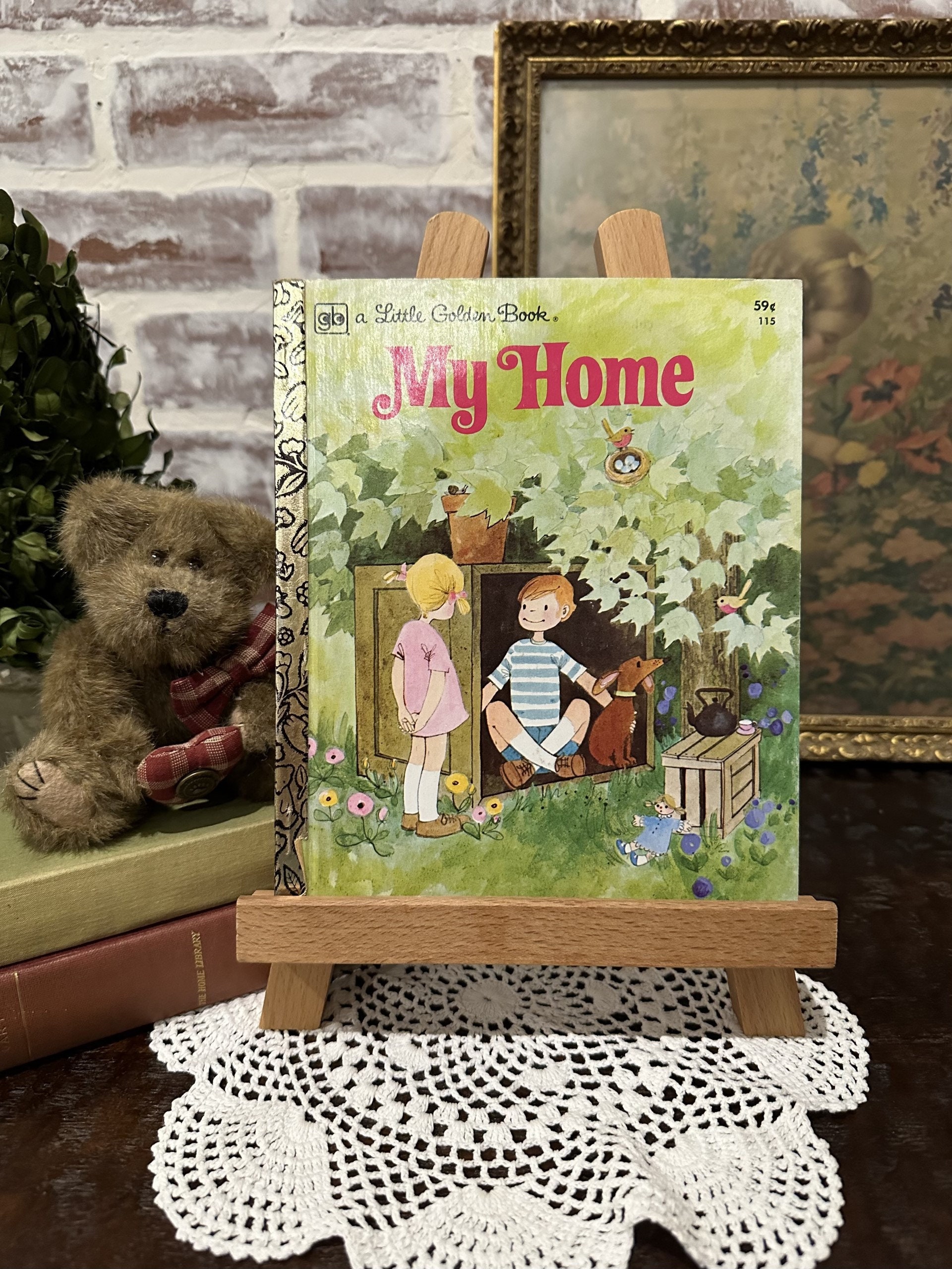 Vintage Little Golden Book My Home Cats Theodore Mouse up in the Air ...