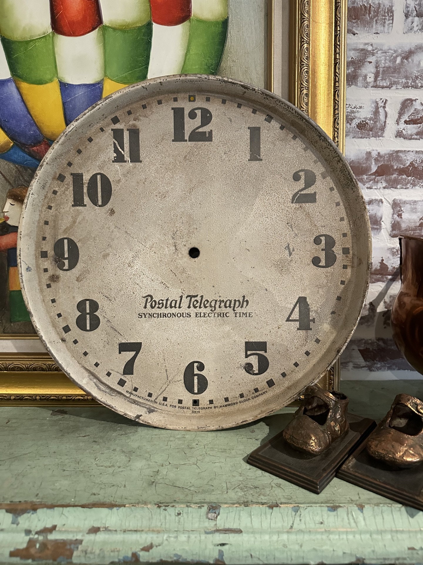 Vintage Postal Telegraph Wall Clock Face Hammond Clock Company Vintage ...