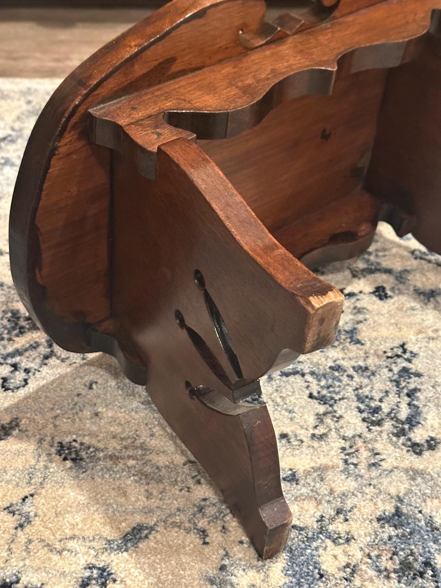 Vintage Solid Wood Footstool Dark Mahogony Finish | Vintage Footstep ...