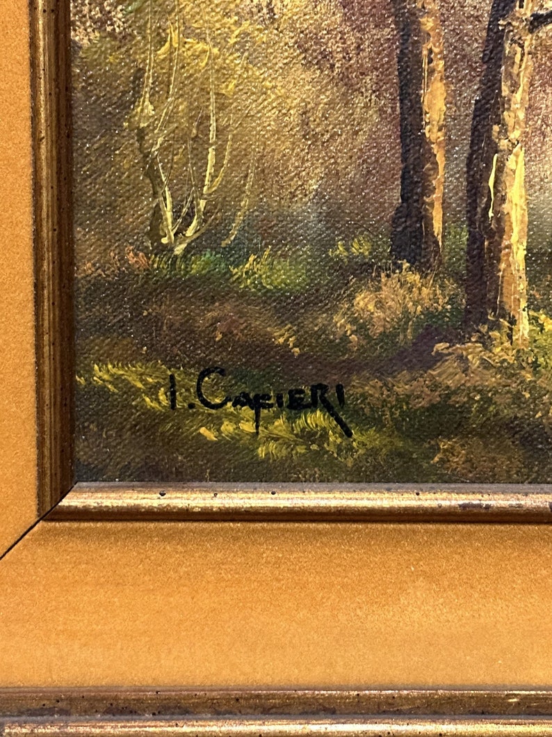 Vintage Framed Oil Painting on Canvas Signed by Artist Irene Cafieri 16 ...