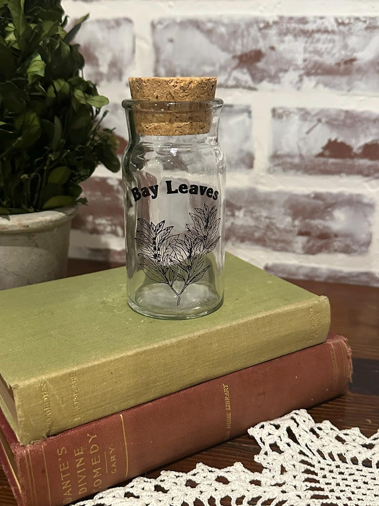 Vintage Wheatons Glass Spice Jar W/ Cork Top | Herbs Container ...