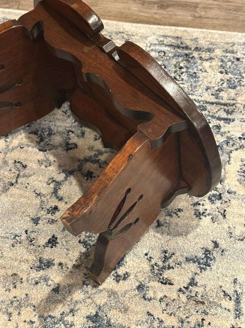 Vintage Solid Wood Footstool Dark Mahogony Finish | Vintage Footstep ...