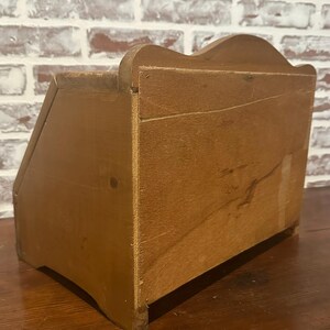 Vintage Large Solid Wood Bread Box W/ Stenciled Glass Front ...