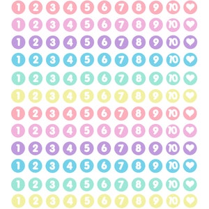 Number Dot Stickers // Printable JPEG and PDF // Silhouette Cameo - Etsy
