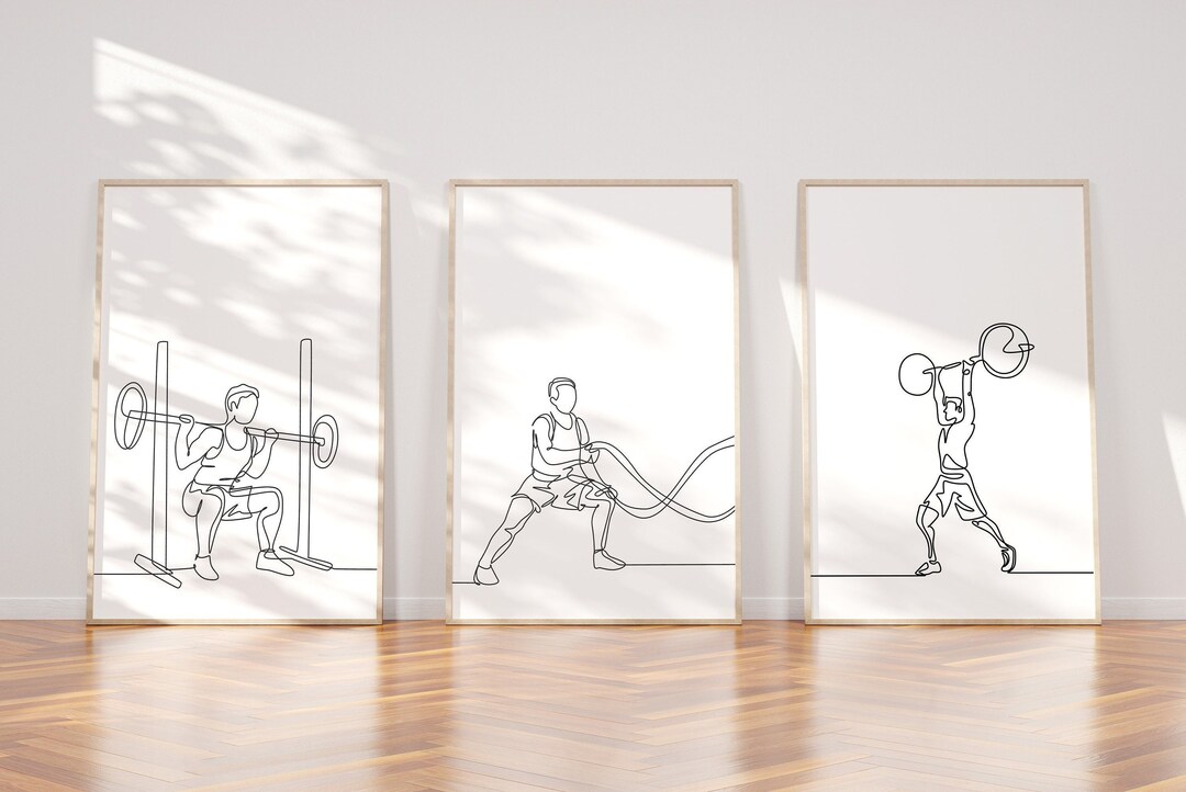 Set of 3 Gym Decor | Home Gym Decor | Motivational Art | Gym Wall Art ...
