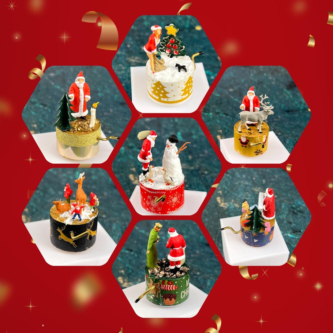 Music Box Christmas, Winter Motifs, Music Box in Miniature 1:12 for the ...
