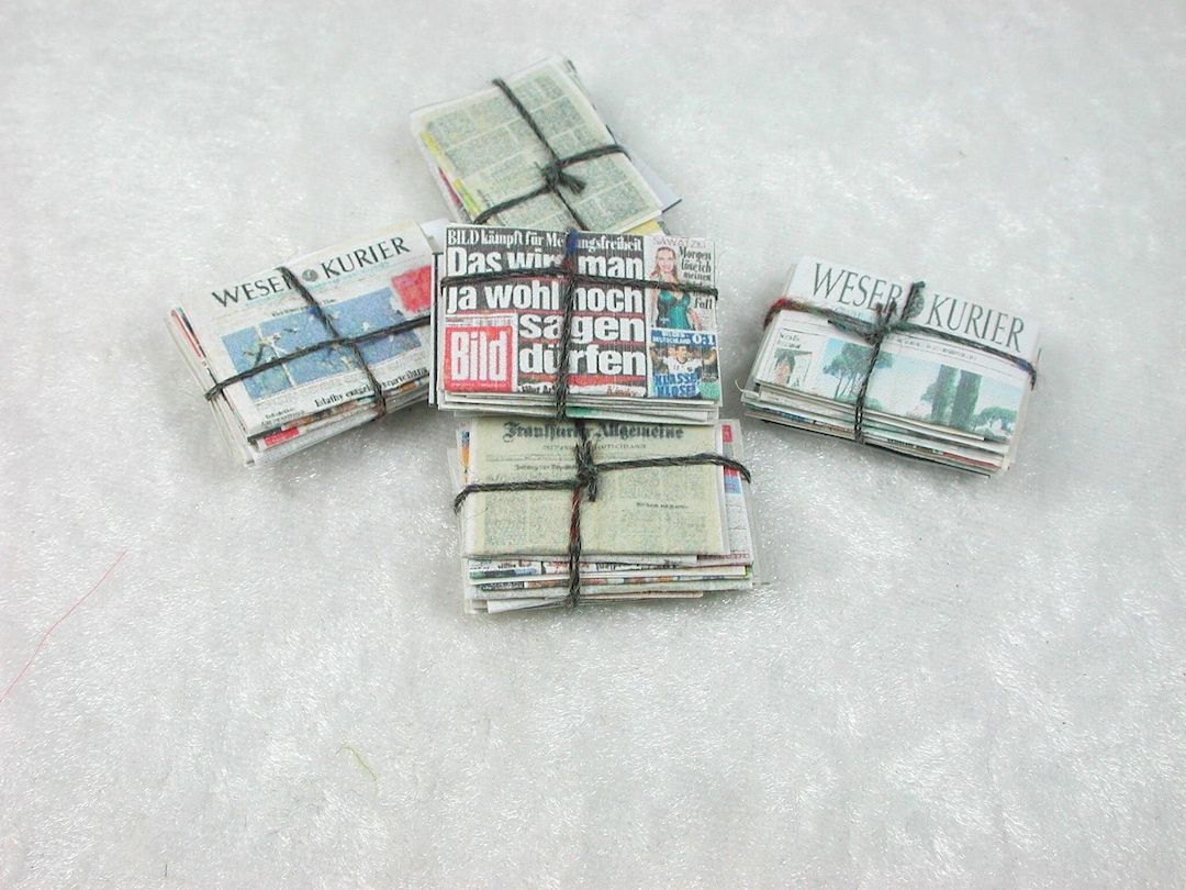 Old Paper Stacks, Newspaper Stacks, Dollhouse Miniatures, Old ...