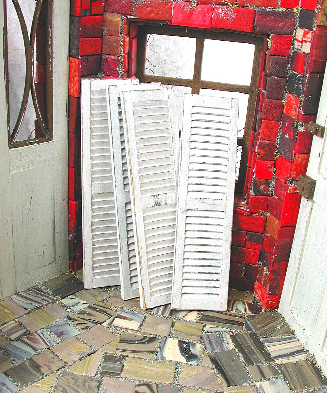 Shabby Look Shutter in Miniature 1 to 12 for the Dollhouse, Dollhouse ...