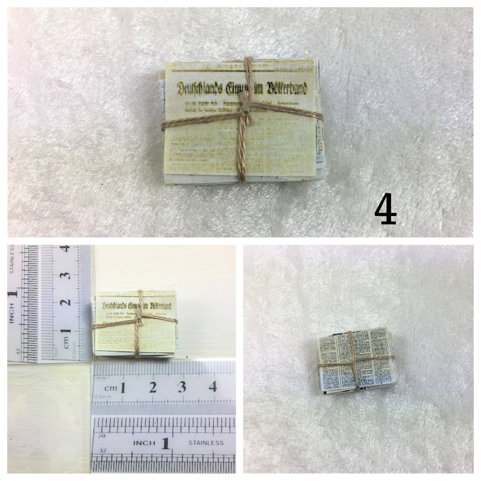 Old paper stacks newspaper stacks dollhouse miniatures old | Etsy