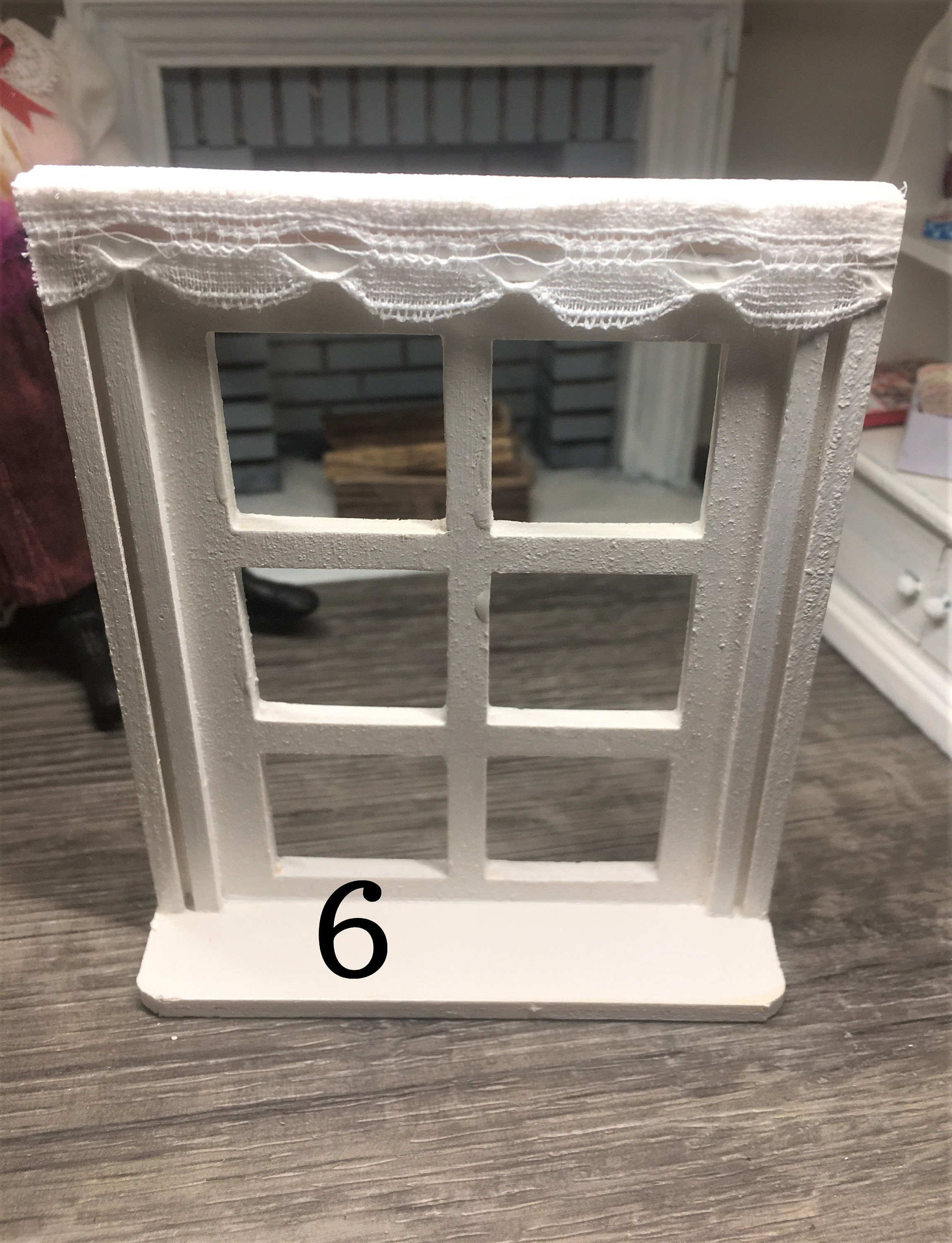 Window white with lace to decorate miniature 1:12 | Etsy