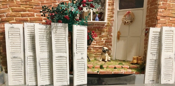 Shabby look shutter in miniature 1 to 12 for the dollhouse | Etsy