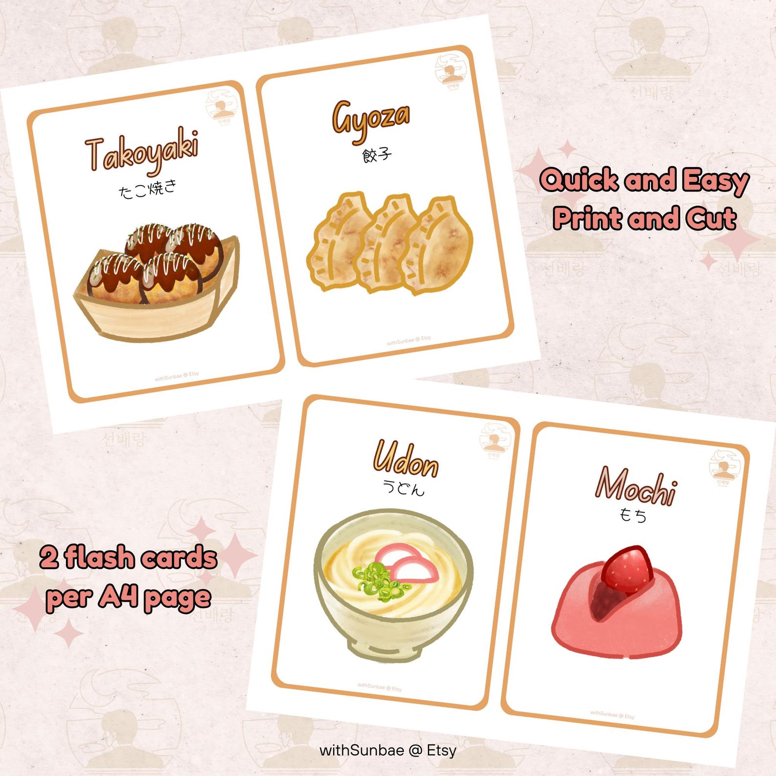 Activity Flash Cards Japanese Cultural Food Cuisine Diversity Early ...