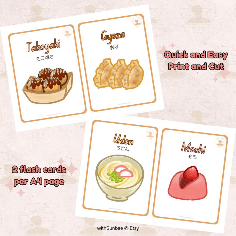 Activity Flash Cards Japanese Cultural Food Cuisine Diversity Early ...