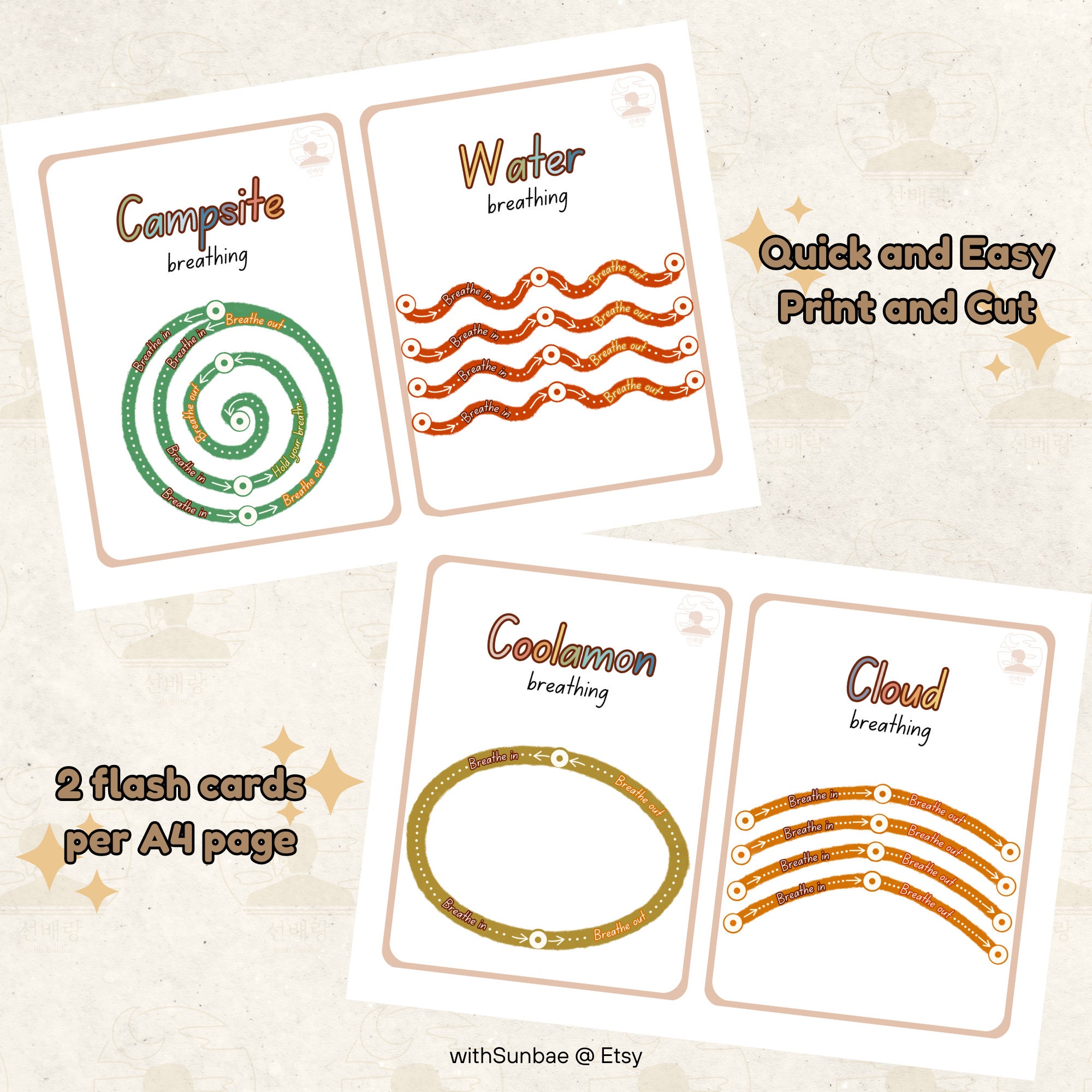 Breathing Flash Cards Aboriginal Symbols Tracing Mindfulness Early ...