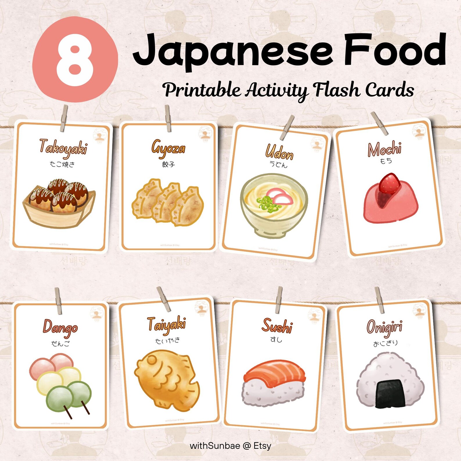 Activity Flash Cards Japanese Cultural Food Cuisine Diversity Early ...