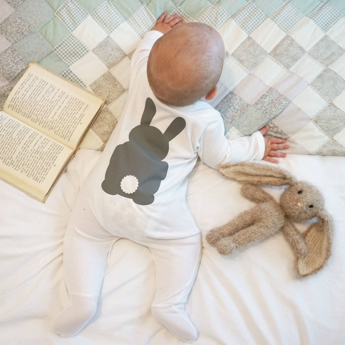 Bunny Baby Sleepsuit - Bunny Romper - Baby Bunny Onesie - Bunny Baby ...