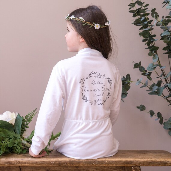 Flower Girl Robe Botanical Flower Girl Robe Wedding | Etsy