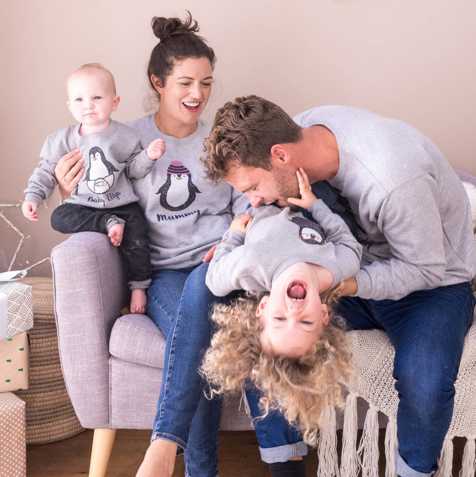 Family Christmas Jumper - Christmas Jumper Set - Penguin Jumper Set ...