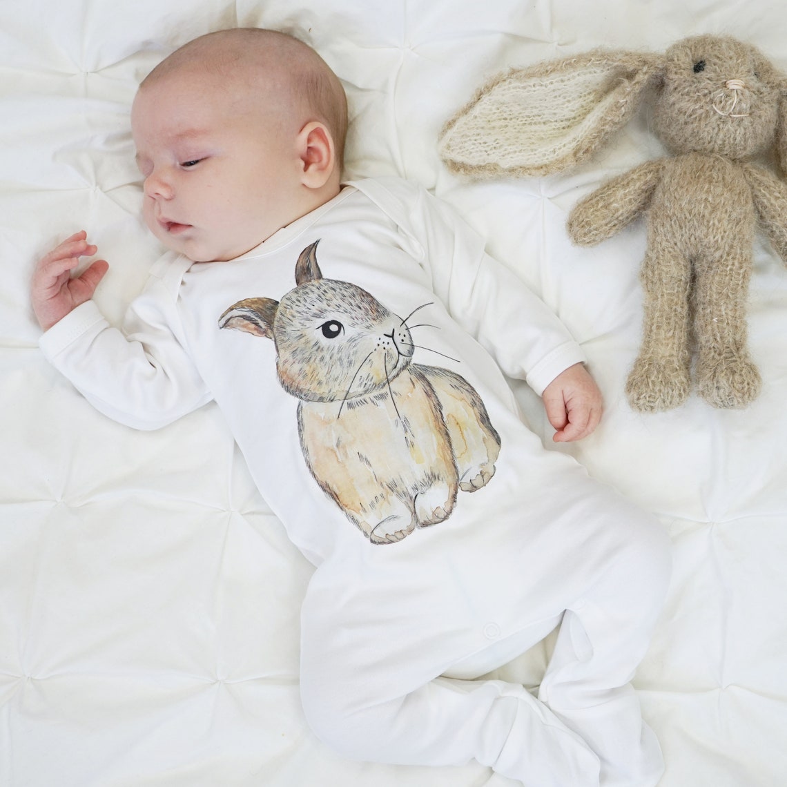 Baby Bunny Onesie Baby Bunny Sleepsuit Baby Bunny Clothes - Etsy UK