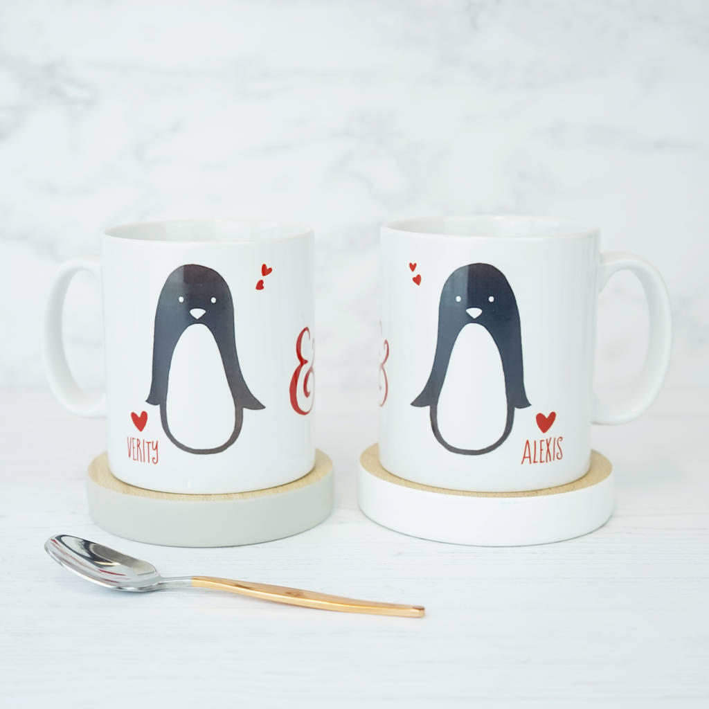 Penguin Mug Penguin Valentines Penguin Couple Valentines - Etsy