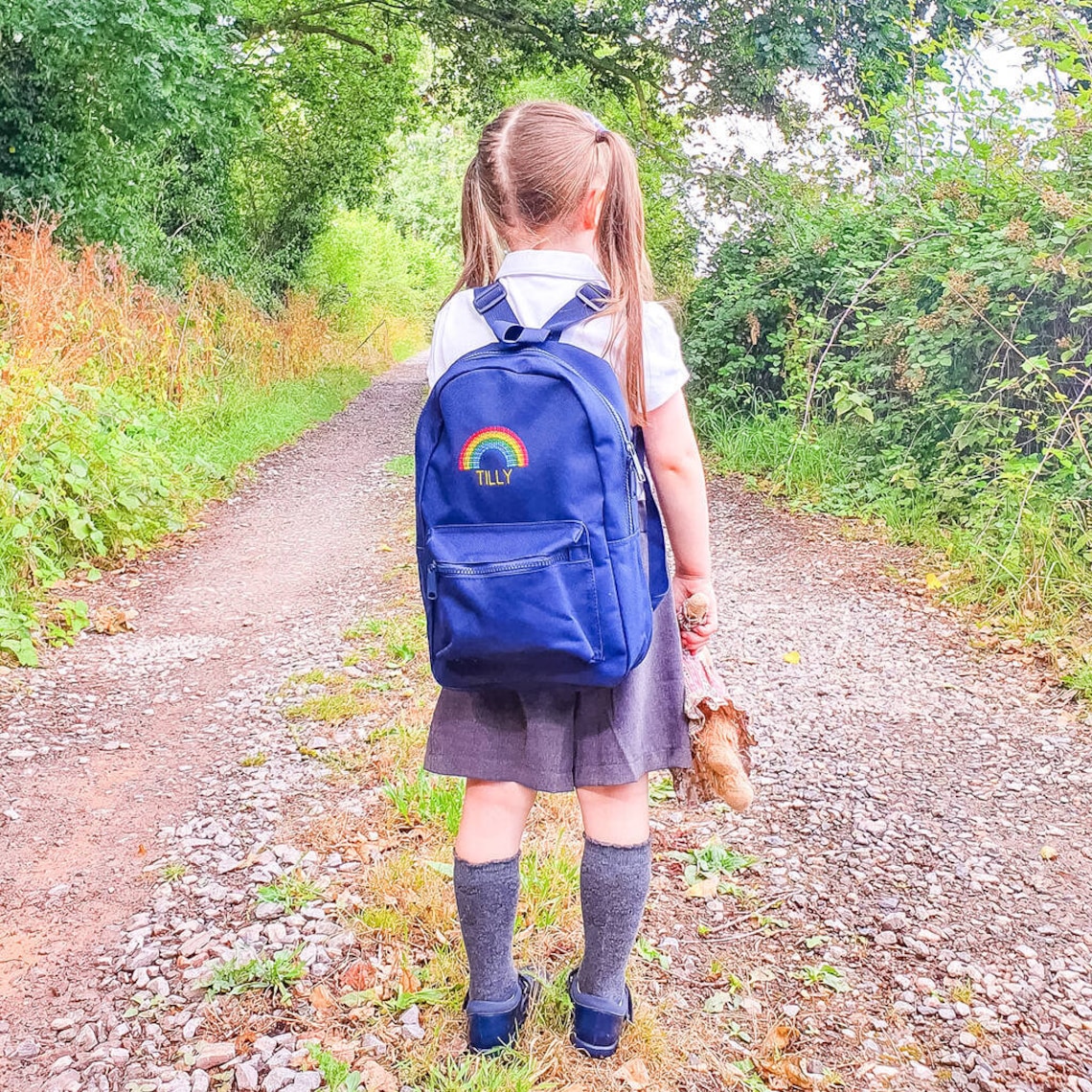 Rainbow Backpack Rainbow Kids Bag Personalised Backpack - Etsy