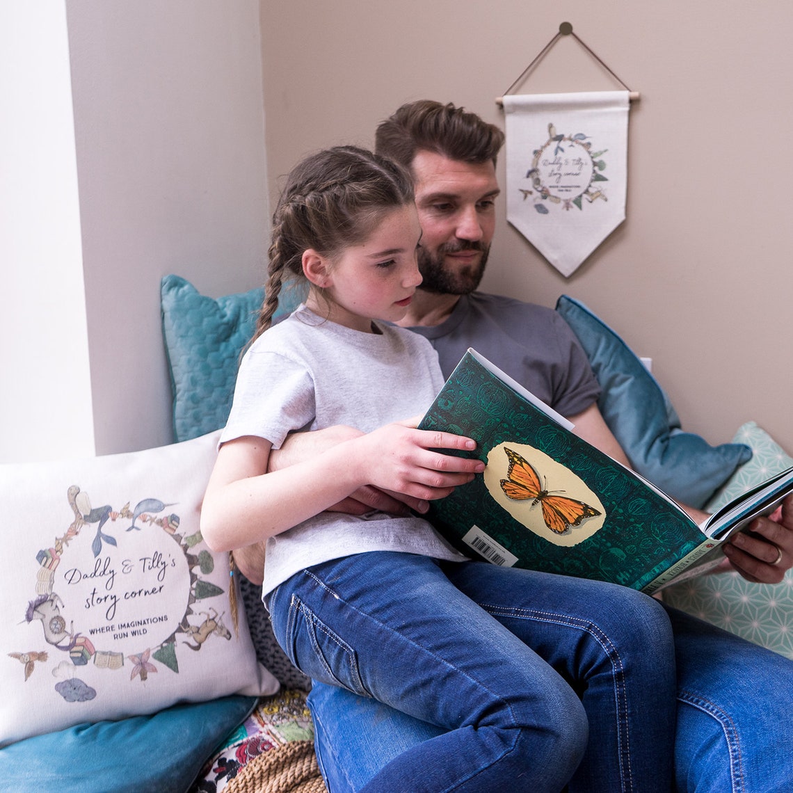 Reading Corner cushion Book Nook Cushion Children's | Etsy
