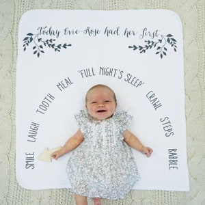 Baby Milestone Blanket - Milestone Blanket- Baby's First Blanket - Baby ...