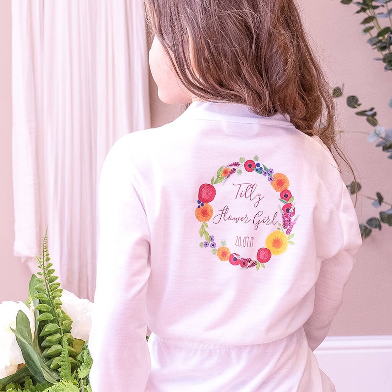 Flower Girl Robe Personalised Flower Girl Robe Summer | Etsy
