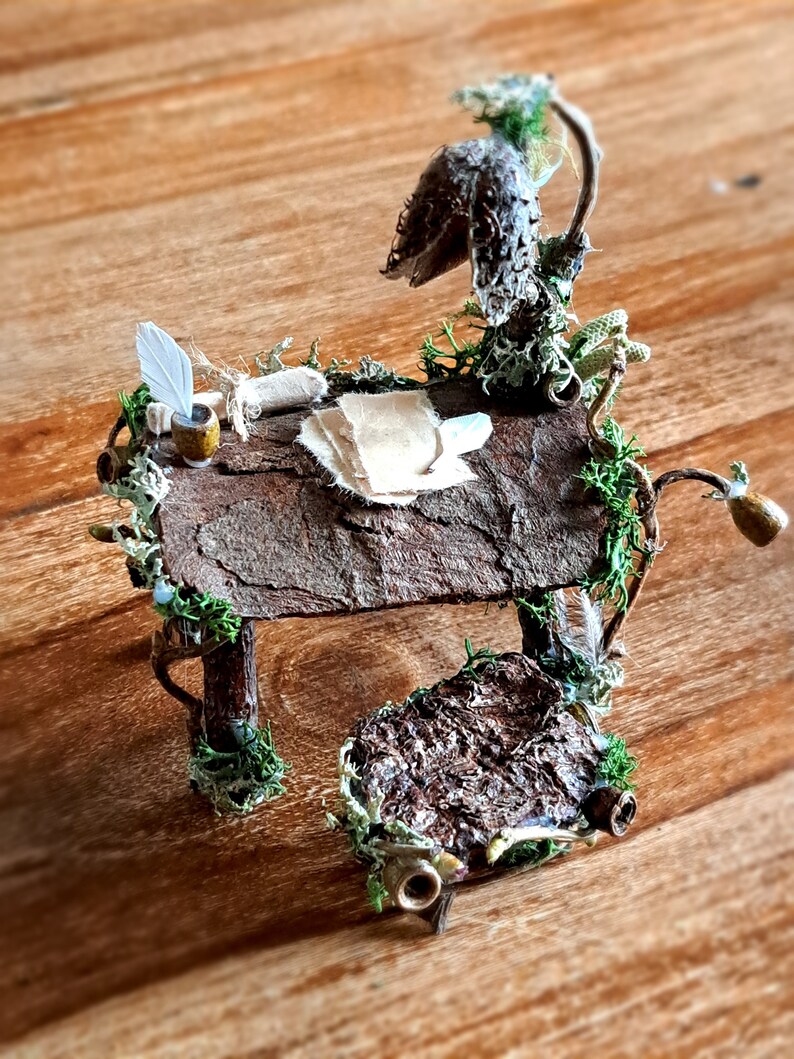 Faerie Writing Desk and Stool Fairy Desk Fae Dolls House - Etsy