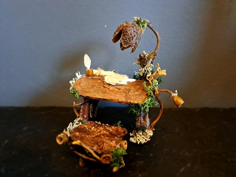 Faerie Writing Desk and Stool Fairy Desk Fae Dolls House - Etsy
