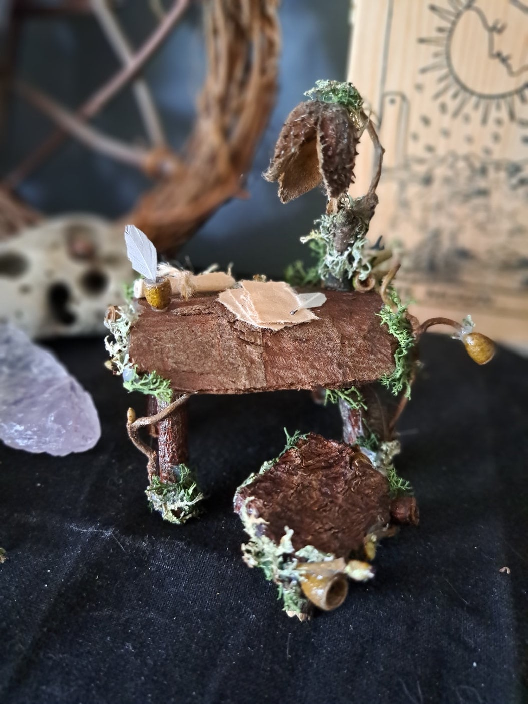 Faerie Writing Desk and Stool Fairy Desk Fae Dolls House - Etsy