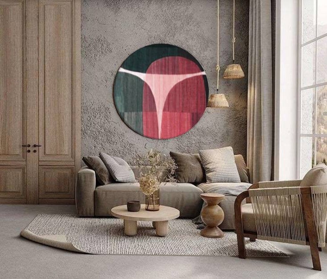 BELANZA Modern Round Wall Art, Abstract Circle Wall Art, Minimalist ...