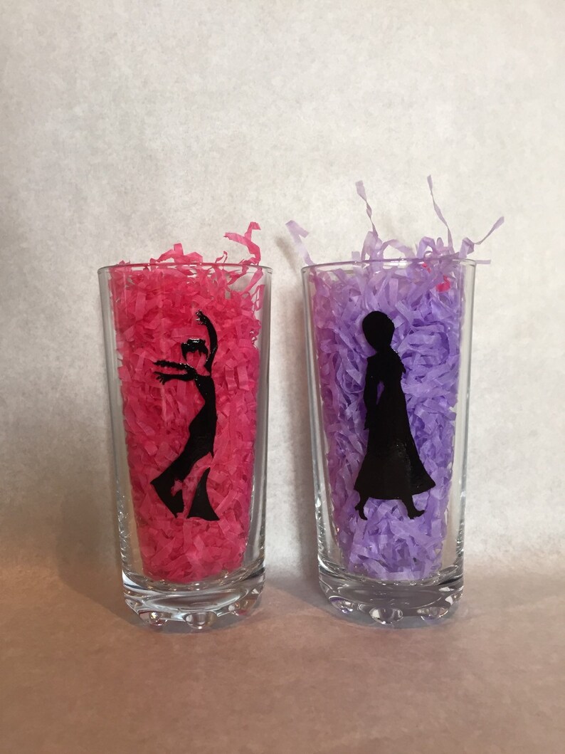Anna & Elsa Tumbler Glass Set - Etsy