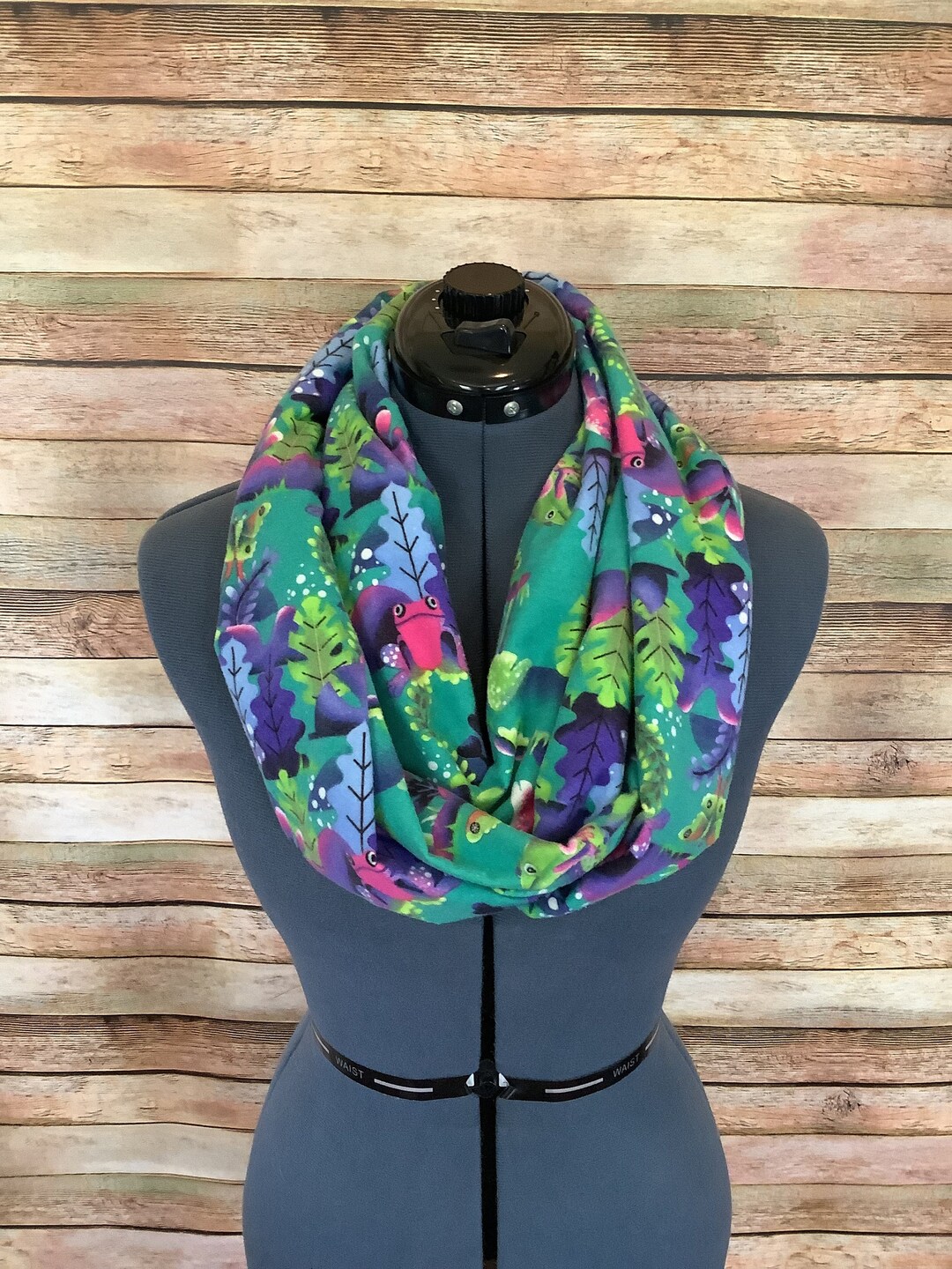 Frog and Mushroom Infinity Scarf / Forest / Scarf / Infinity Scarf ...