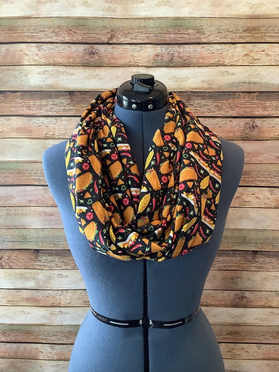 Street Food Infinity Scarf / Tacos / Tomato / Scarf / Fiesta / - Etsy
