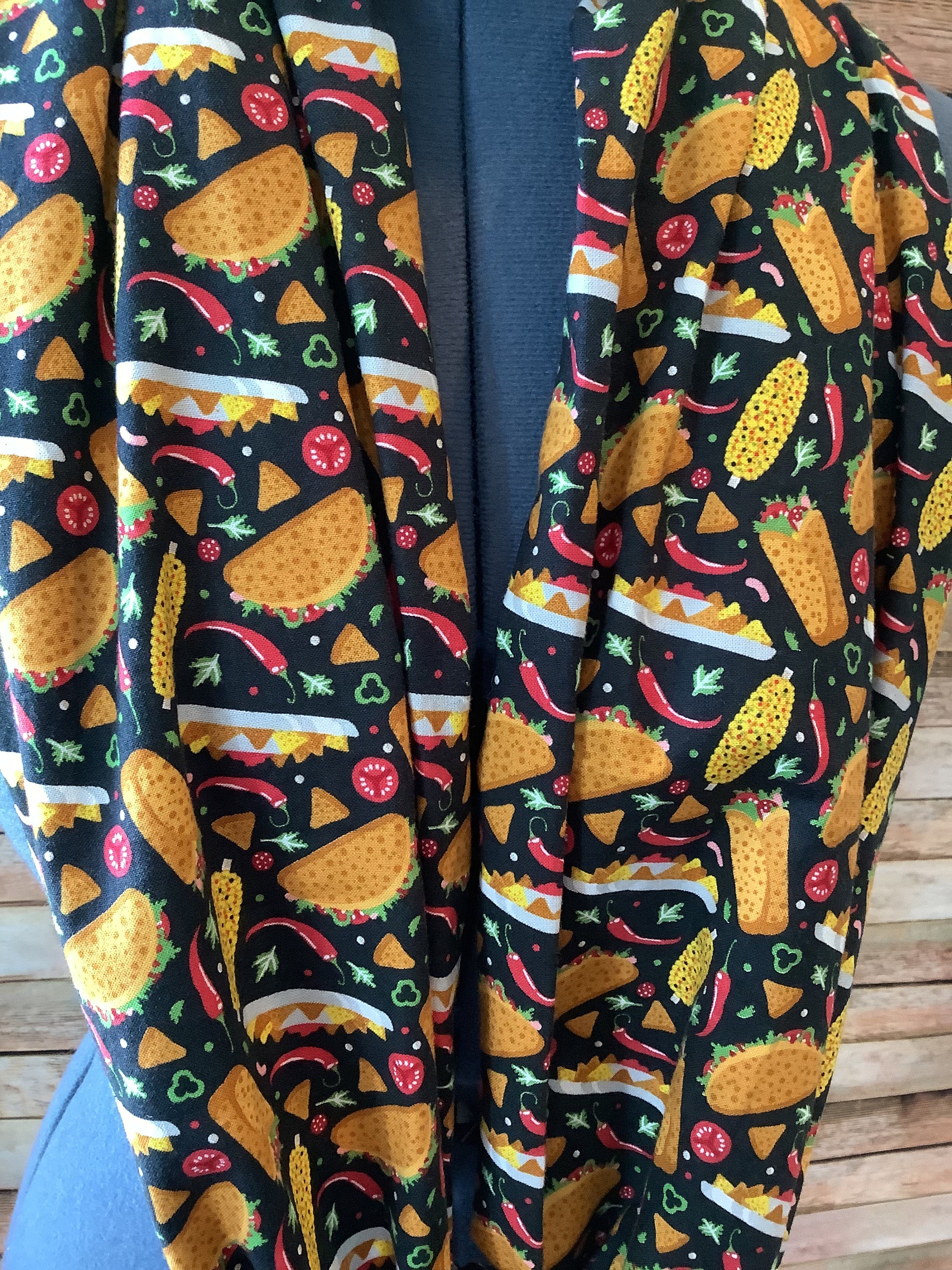 Street Food Infinity Scarf / Tacos / Tomato / Scarf / Fiesta / - Etsy