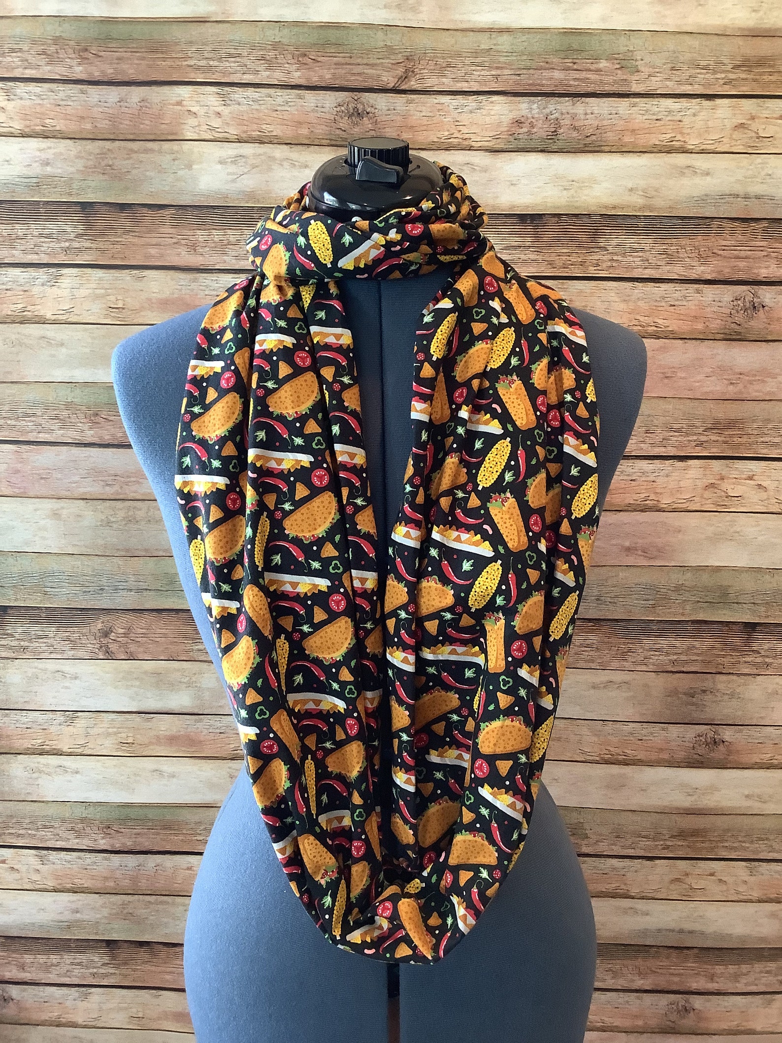 Street Food Infinity Scarf / Tacos / Tomato / Scarf / Fiesta / - Etsy