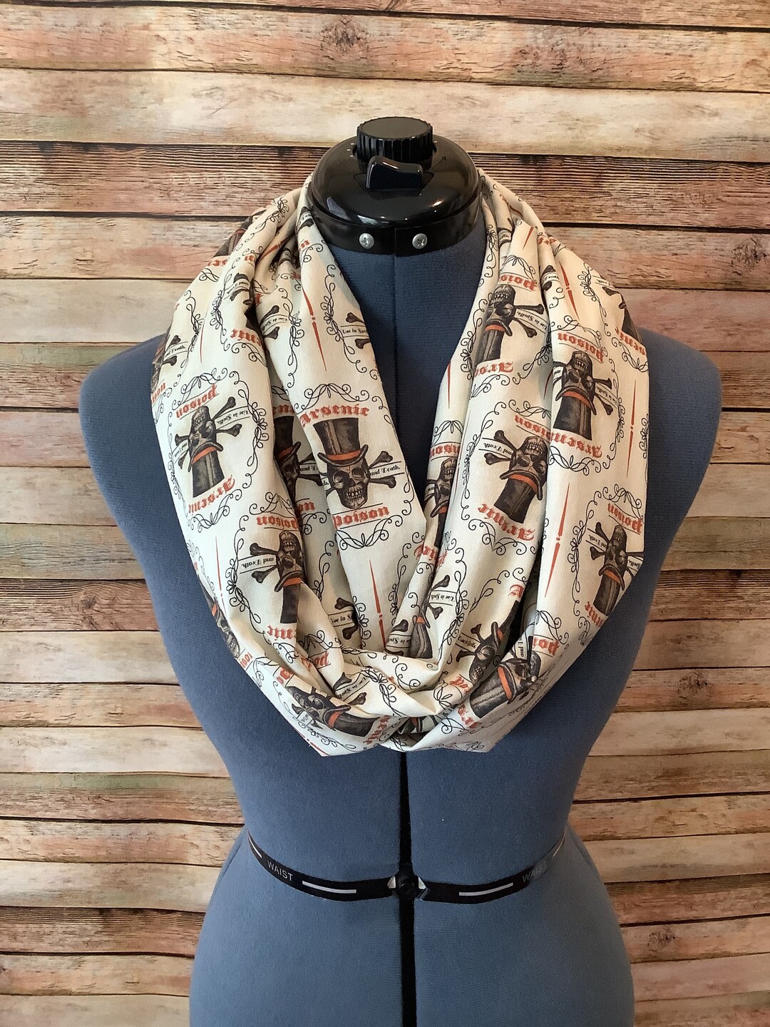 Arsenic Poison Infinity Scarf / Skull and Crossbones / Scarf / Skulls ...
