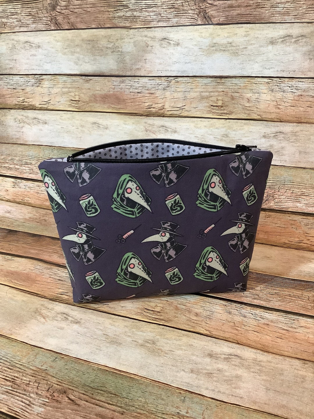 Plague Doctor Cosmetic Bag / Makeup Bag / Zipper Bag / Travel Bag ...