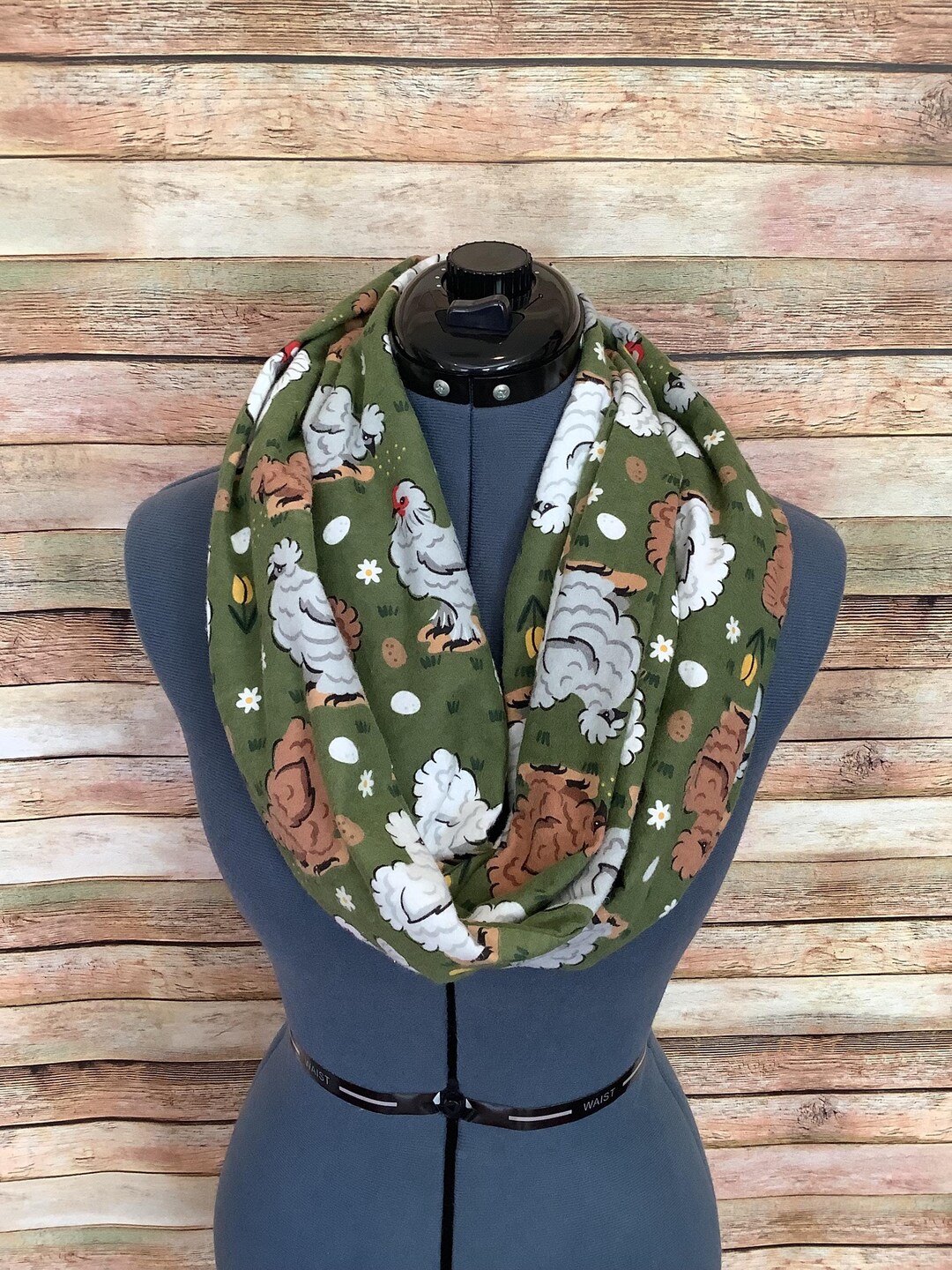 Fluffy Chicken Infinity Scarf / Animal Print / Scarf / Roster / Chick ...