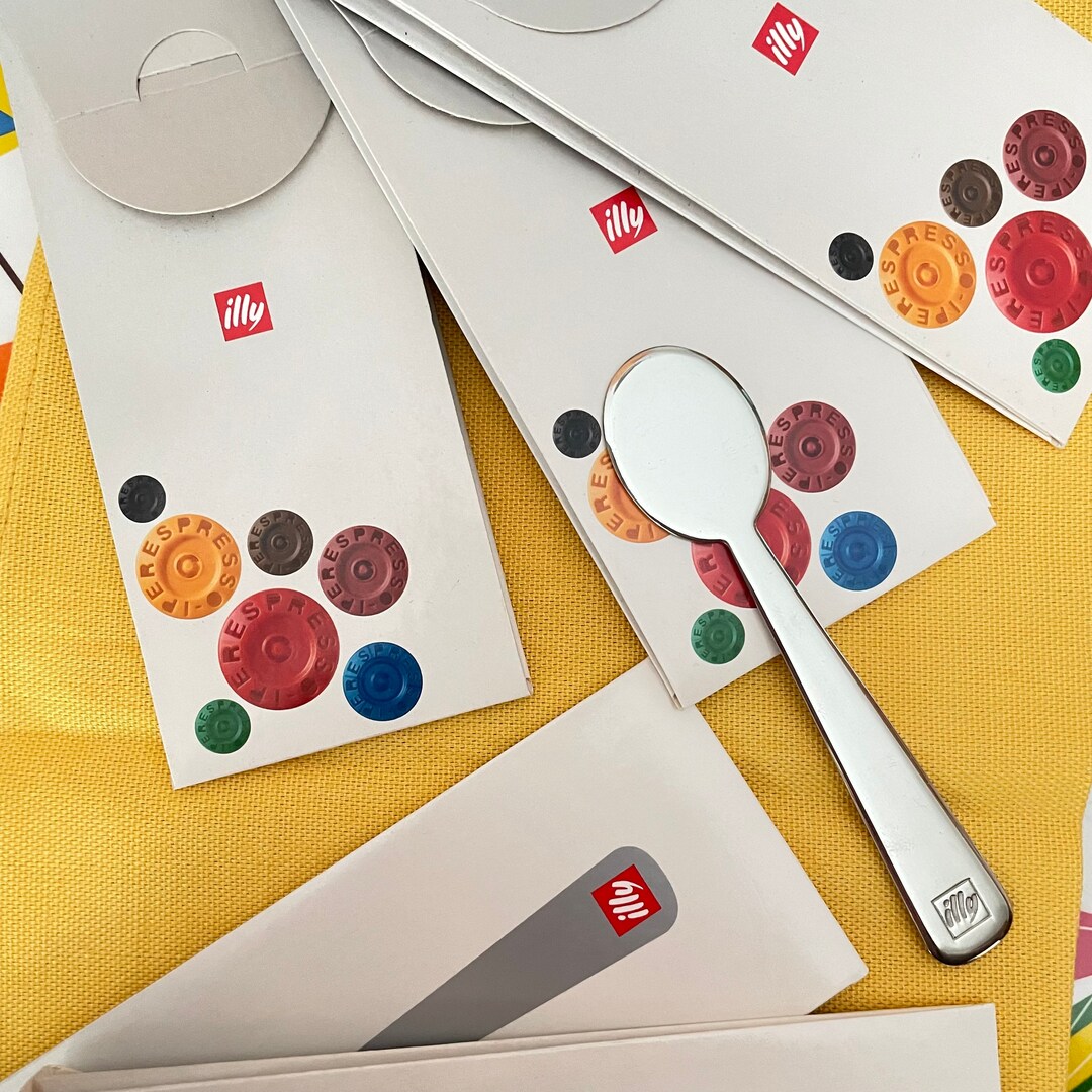 4 X Espresso Coffee Spoons (4 Pieces) Illy Ombra by Paola Navone Design ...