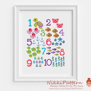 Baby Cross Stitch Pattern Numbers Cross Stitch Nursery Decor - Etsy