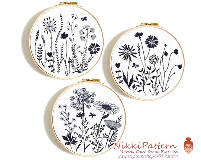 Wildflower Cross Stitch Pattern Wild Flowers Dandelion Counted - Etsy