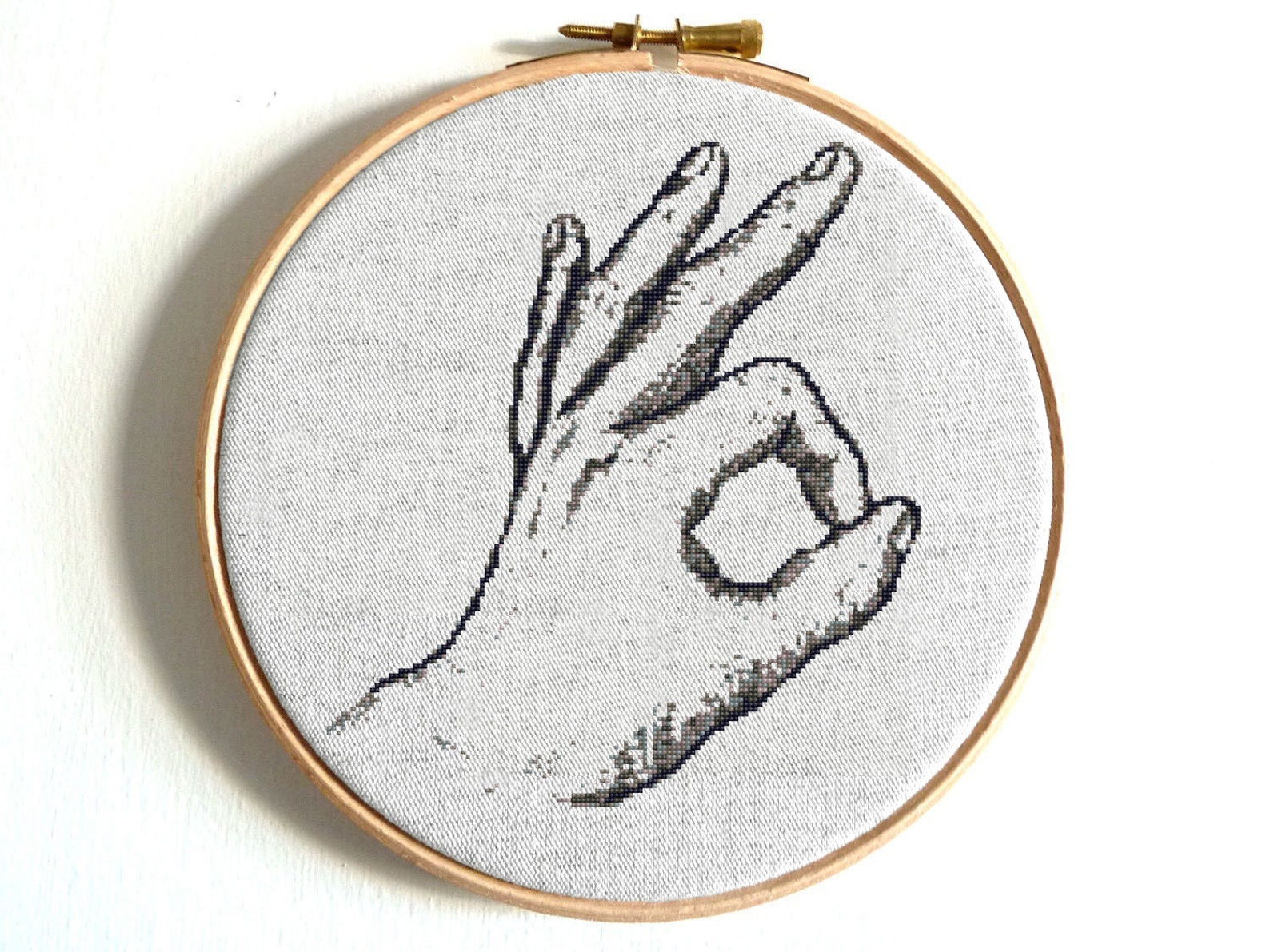 Modern Cross Stitch Pattern Symbols Hand Signs Human Cross | Etsy