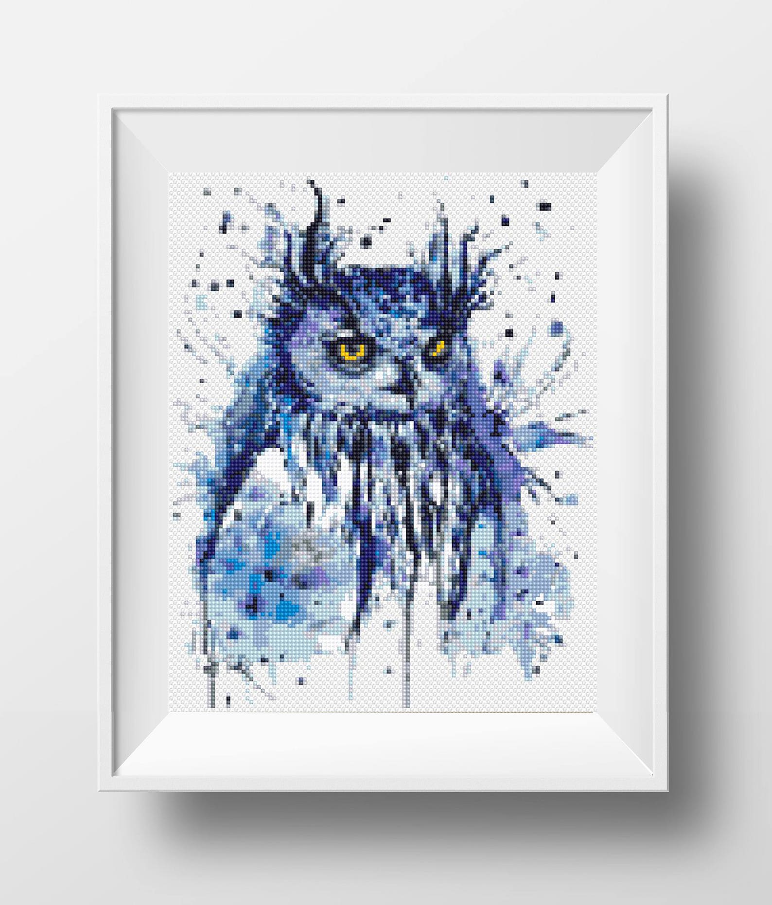 Owl Cross Stitch Pattern Watercolor Bird Counted Cross Stitch - Etsy