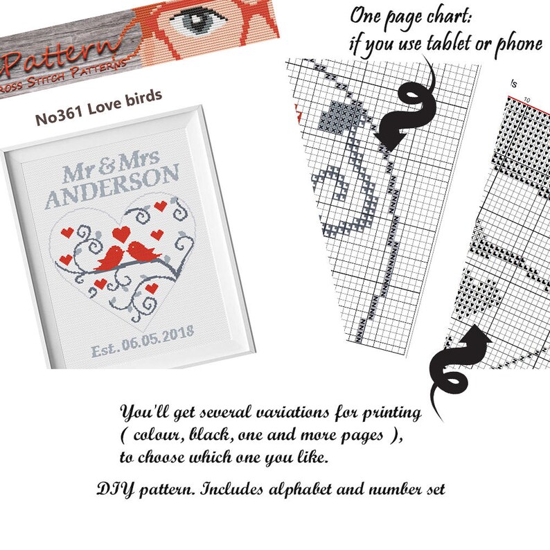 Wedding Modern Cross Stitch Pattern Personalized Counted - Etsy