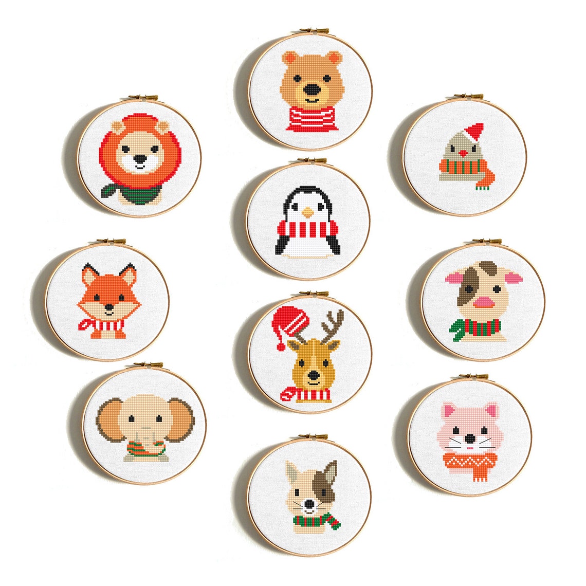 Animals cross stitch pattern set Baby Animal Counted cross | Etsy